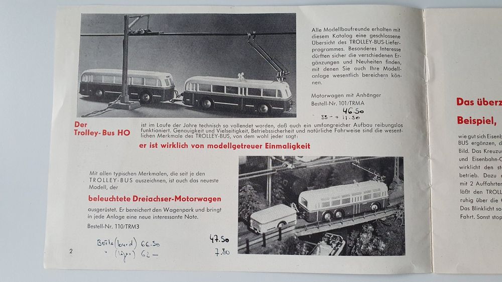 Katalog Trolley-bus HO - Seilschwebebahn - 1955 | Kaufen auf Ricardo