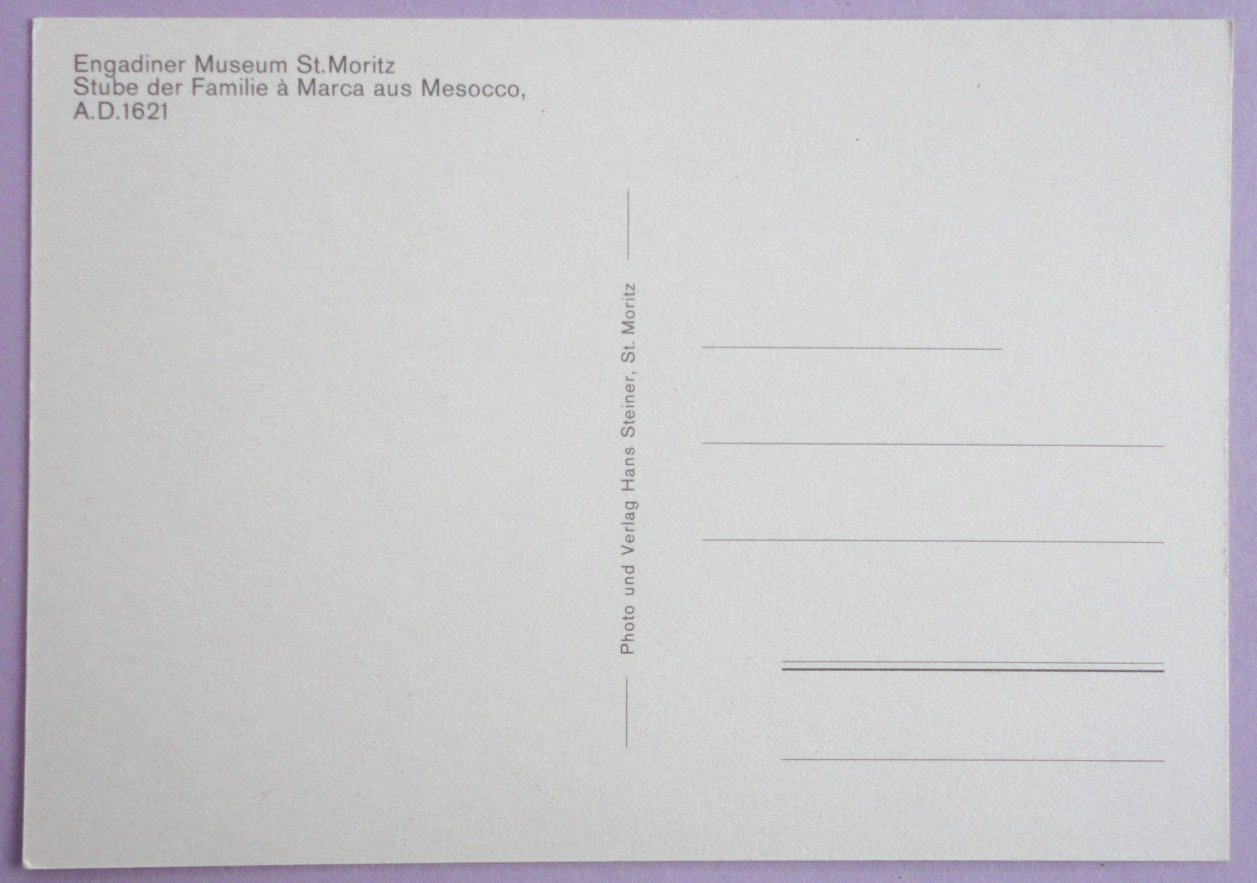 Engadiner Museum, St. Moritz, Stube der Familie à Marca (Gebraucht) in ...