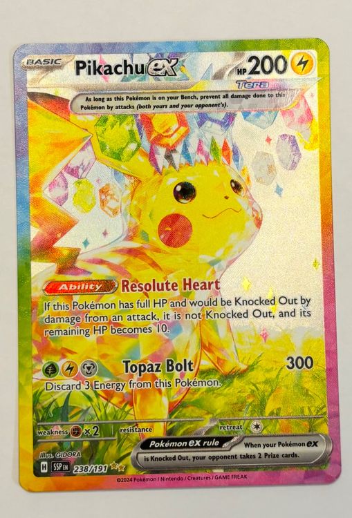 Pikachu ex 238/191 Surging Sparks Mint English Pokémon (Neu (gemäss ...
