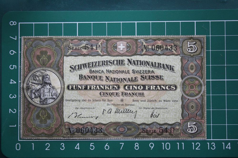 currency banknote schweiz fünf franken 1952 (Gebraucht) in Laupen für ...