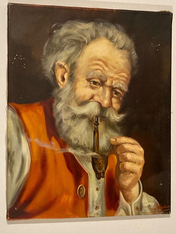 F. Latur Portrait Gemälde signiert Mann mit Pfeife | Kaufen auf Ricardo
