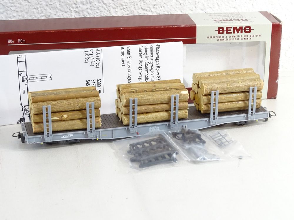 Bemo 2281 113 Rungenwagen mit Holz Sp-w8353, H0m, OVP (Neu (gemäss Beschreibung)) in Wohlen für ...