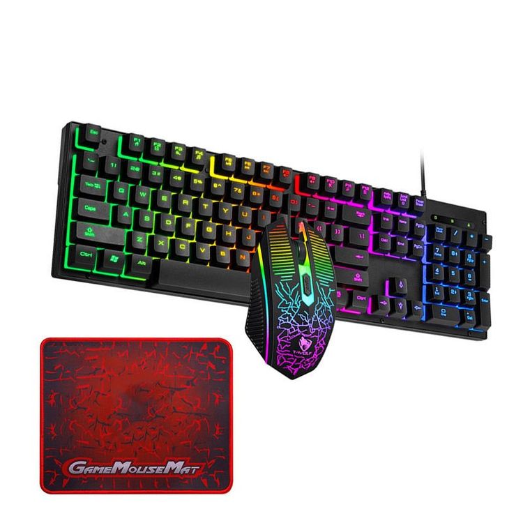 Gaming-Tastatur Maus Mauspads Combo Regenbogenbeleuchtete (Neu (gemäss ...