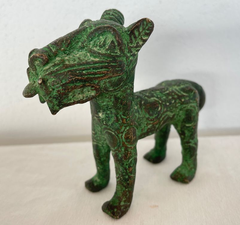 feiner alter Leopard Bronze Benin Höhe 10 cm | Kaufen auf Ricardo