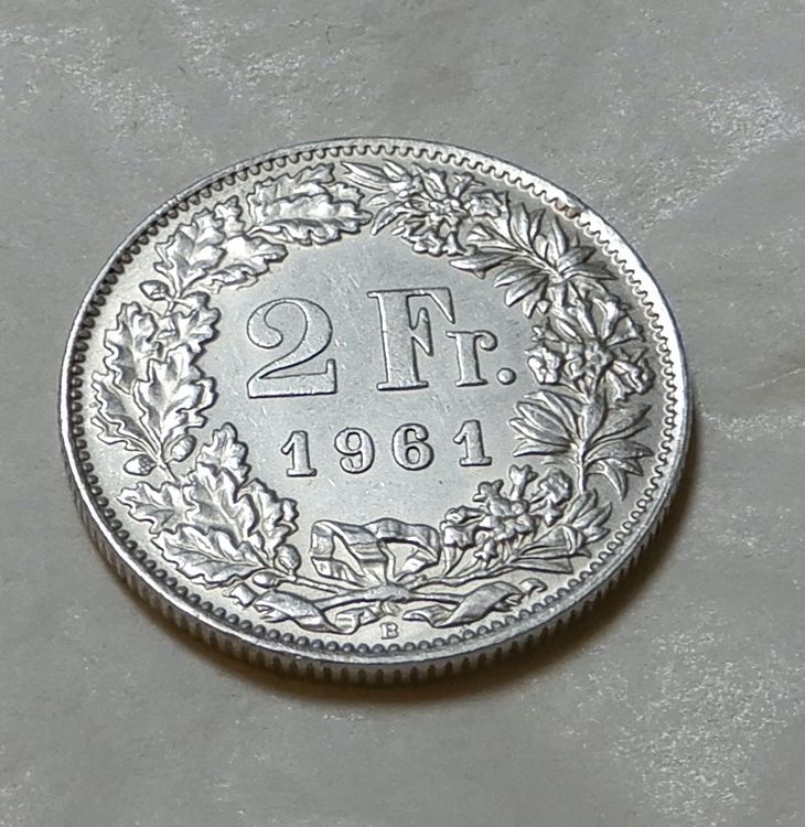 Silber Münze, 1961 , 2 Franken | Kaufen auf Ricardo