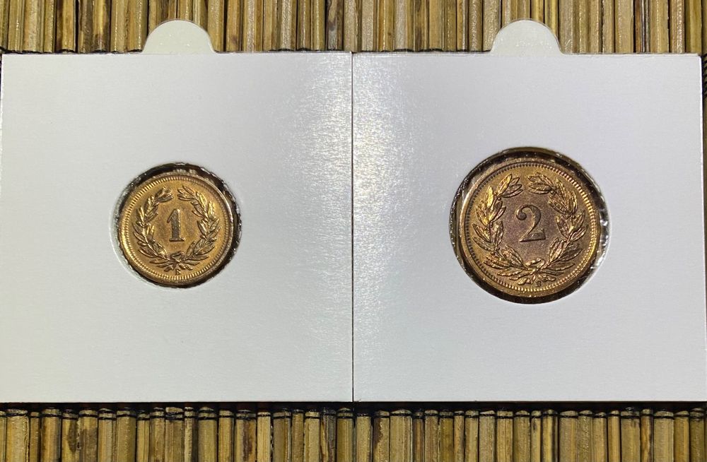 Schweiz Set 1 + 2 Rappen 1941 vzgl - unz Wappen Eidgenossen (Neu (gemäss Beschreibung)) in ...