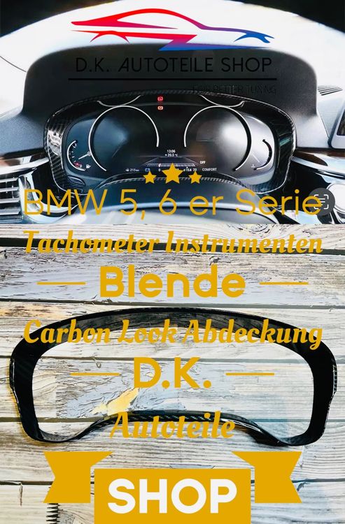 BMW 5, 6 Serie Tachometer Instrumenten Blende Carbon Look | Kaufen auf ...