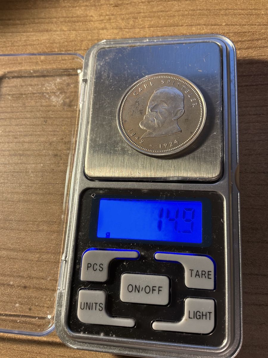 Medaille CARL SPITTELER -BASEL LANDSCHAFT Silber (Neu (gemäss ...