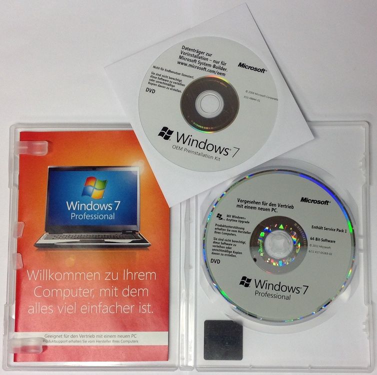 Microsoft X17-05263-02 Windows 7 Professional 64-Bit SP1 OEM (Gebraucht ...