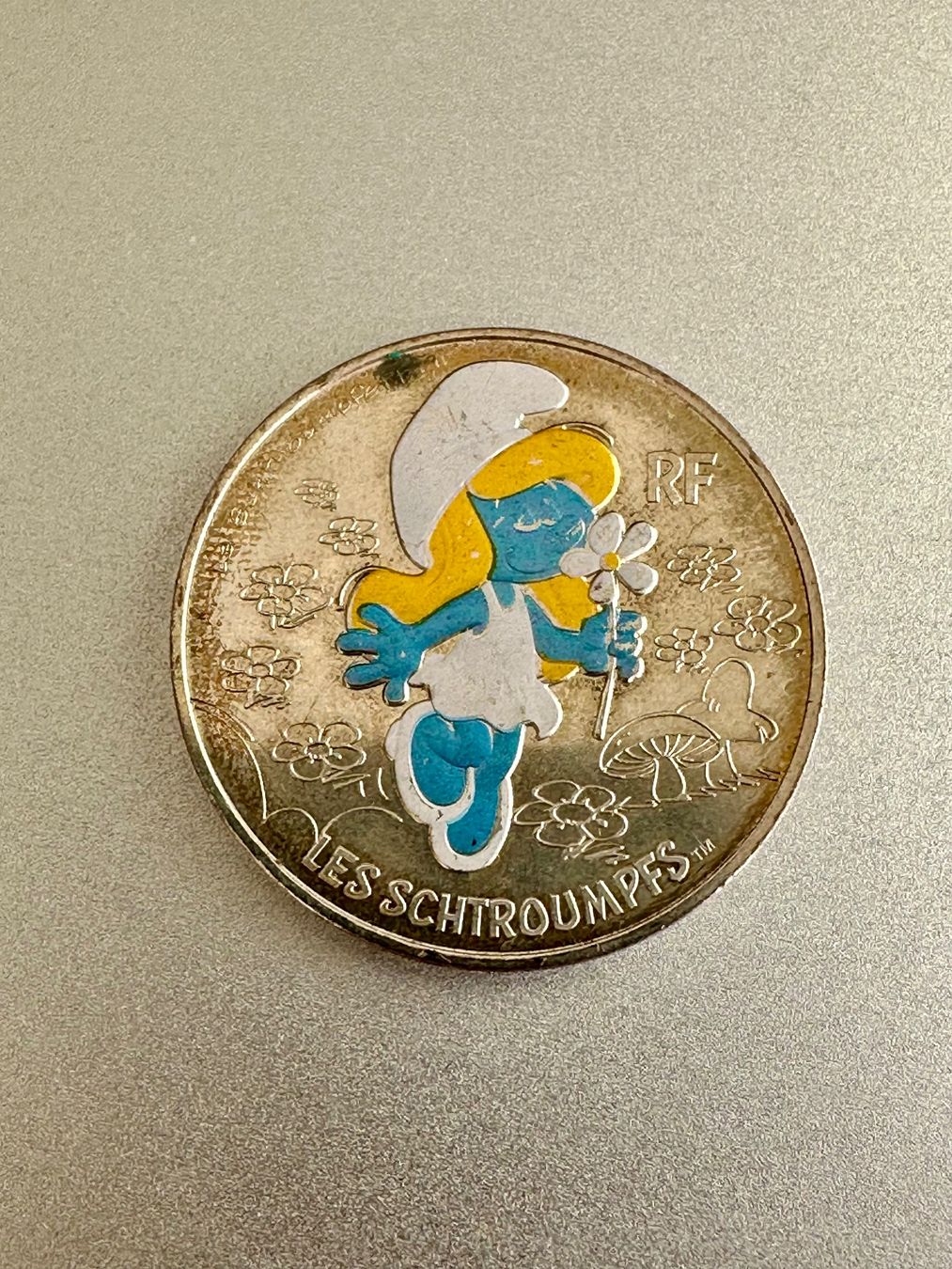 Französische Schlümpfe 10-Euro-Münze, .333 Silber (Gebraucht) in Onex ...