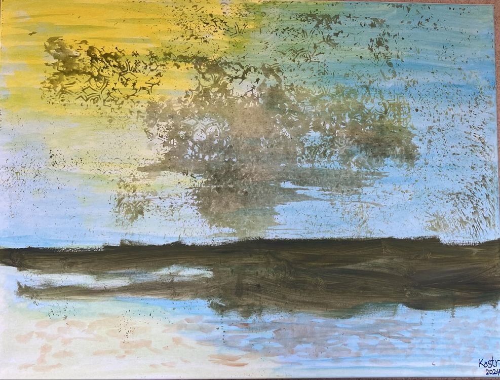 Pittura, Cielo giallo blu, (Nuovo (secondo la descrizione)) a Viganello ...