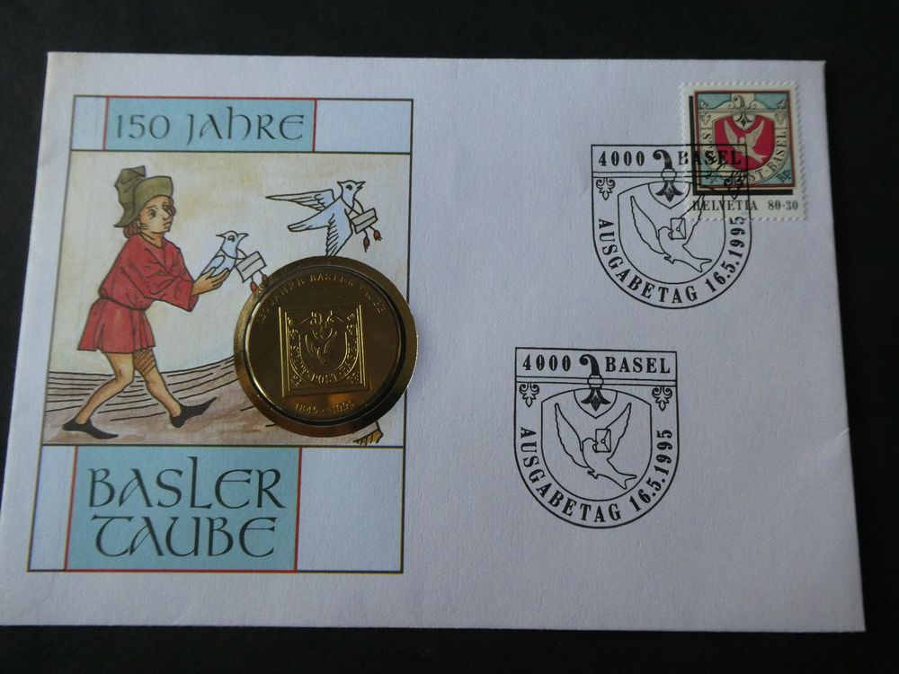 Schweiz 1995, 150 Jahre Basler-Taube - Münzbrief (Neu (gemäss Beschreibung)) in Hinterforst für ...