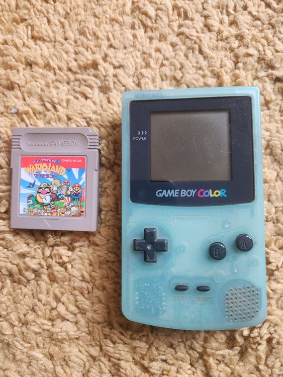 Gameboy Color Ice Blue + Warioland Retro Konsole Rarität (Gebraucht) in ...