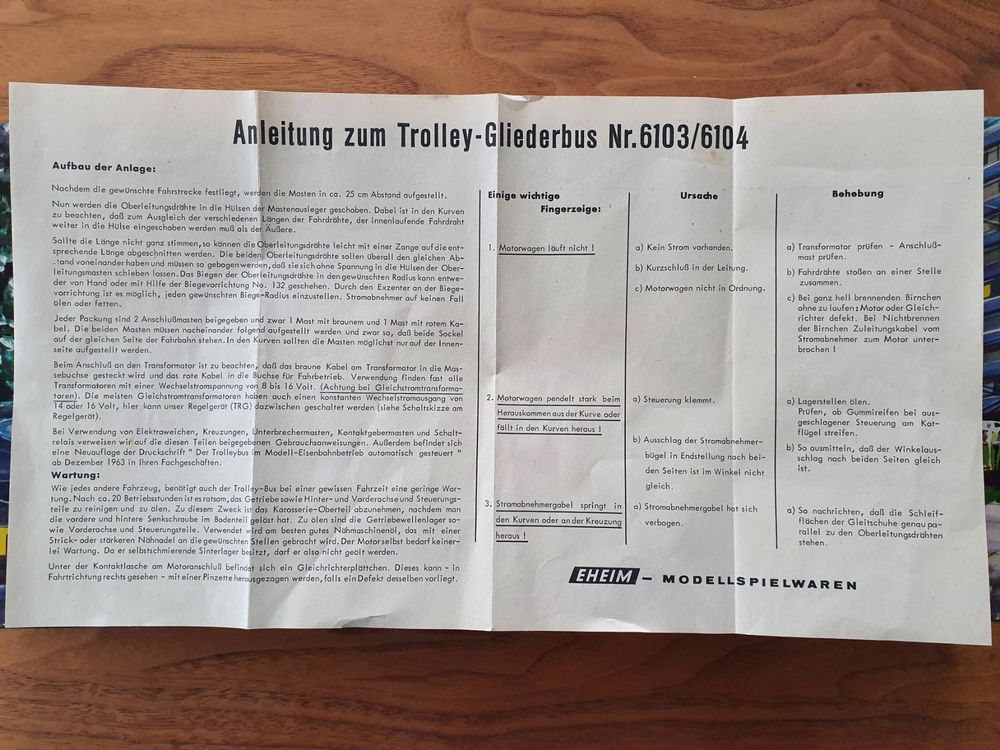 Eheim (Brawa) 6103 Trolley Glieder Bus H0 Set mit Zubehör | Kaufen auf ...