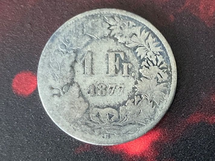 Silbermünze 1 Franken Helvetia 1877 Schweiz Swiss Franc M... (Gebraucht) in Münchenstein für CHF ...