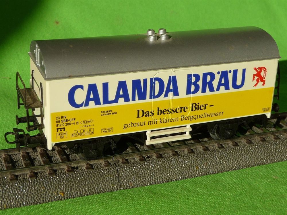 SBB Kühlwagen CALANDA Bräu Märklin 4490 Wagennummer 206-4P (Gebraucht ...