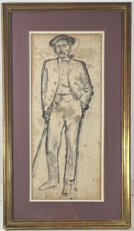 Antike Zeichnung von eine Mann mit Pfeife , Unl. Sig. (Gebraucht) in Root für CHF 24 – mit ...