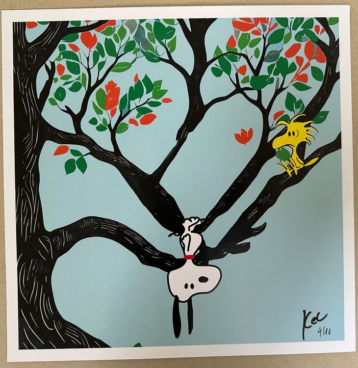 KeC: Snoopy hanging in there, POP Art, signiert 4/10 (Neu (gemäss ...