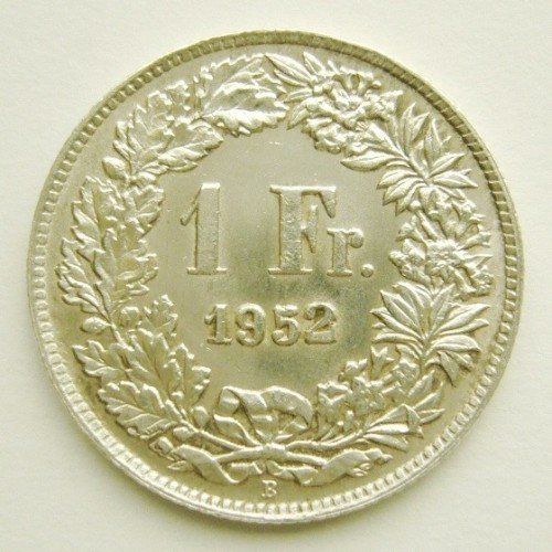 Silbermünze 1 Franken Helvetia 1952 Schweiz Swiss Franc (Gebraucht) in Windisch für CHF 10 – mit ...