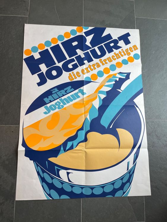 Hirz Jogurt Vintage Plakat 80er Jahre Kult Retro Werbung ... (Gebraucht ...