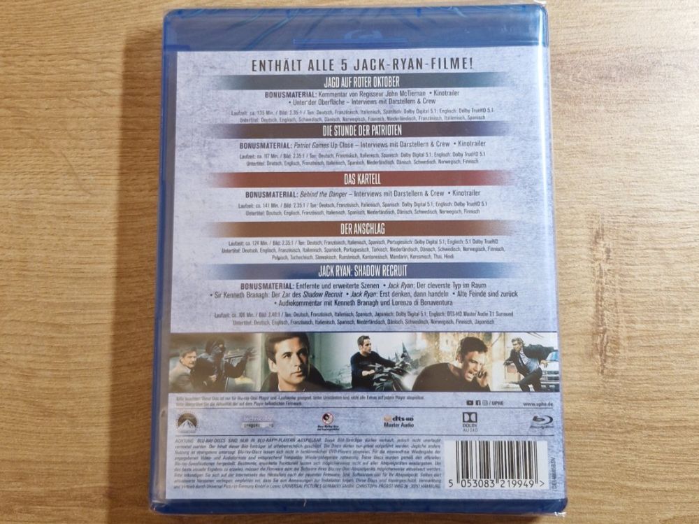 Jack Ryan - 5 Film Collection NEU OVP Bluray (Neu und originalverpackt ...