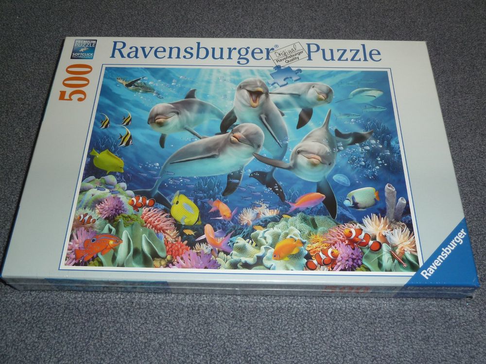 Ravensburger Puzzle ~ Delfine im Korallenriff, 500 Teile NEU (Neu und originalverpackt) in ...