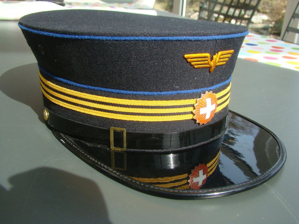 Mütze Kappe Hut SBB mit 3 Streifen und Schweizer Kreuz rar (Gebraucht ...