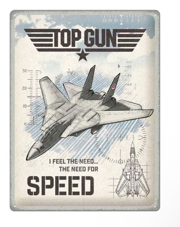 Blechschild Schild Top Gun Jet 30 x 40 cm | Kaufen auf Ricardo