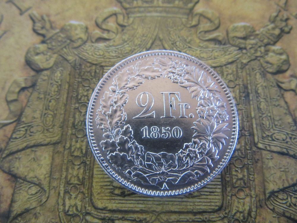 2 FRANKEN 1850 SCHWEIZ AG 900 SILVER TOPPPPPPP | Kaufen auf Ricardo