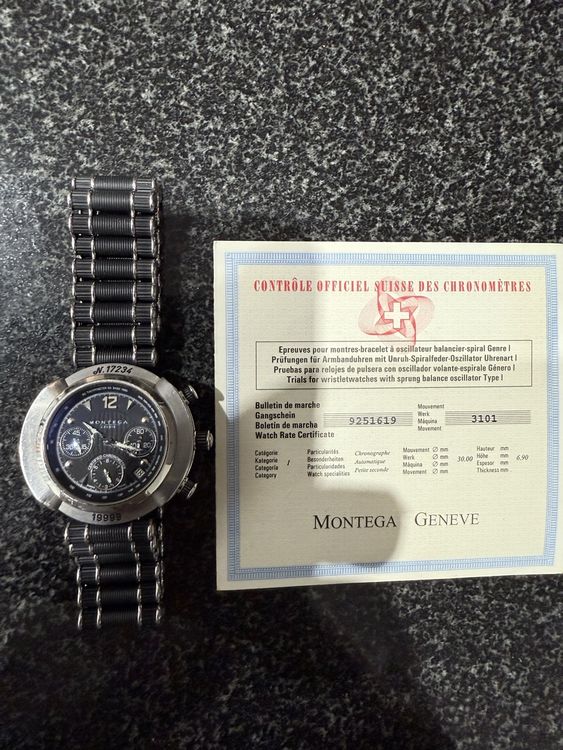 Montre Montega Geneve Chronometer Limited Edition ! Schwarz (Gebraucht ...