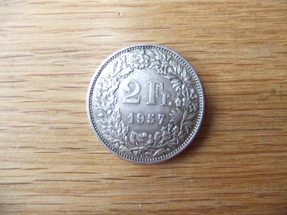 2 Franken Schweiz Helvetia 1957 | Kaufen auf Ricardo