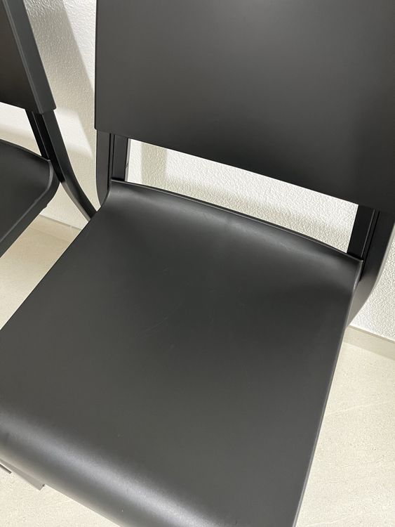 2x IKEA TEODORES Stuhl Kunststoff Schwarz Metall Stühle (Gebraucht) in ...