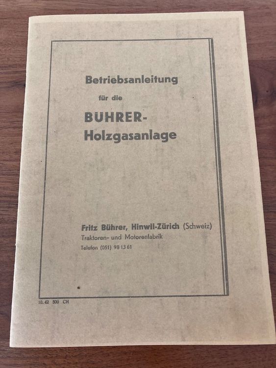 Prospekt Bührer Holzgasanlage | Kaufen auf Ricardo