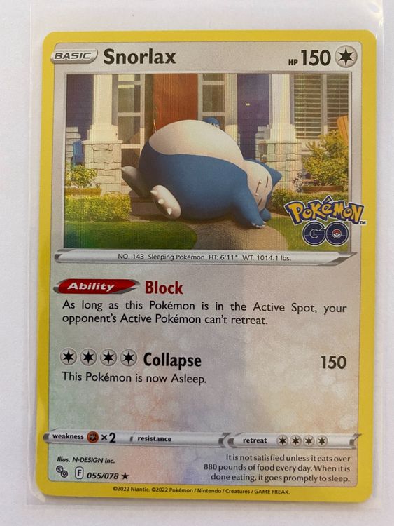 Pokemon Snorlax 055/078 Holo Pokemon Go EN | Kaufen auf Ricardo