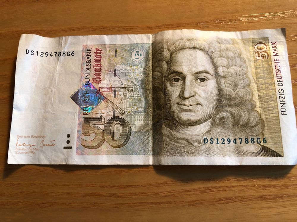 Fünfzig Deutsche Mark Banknoten DS1294788G6 (Gebraucht) in flawil für ...
