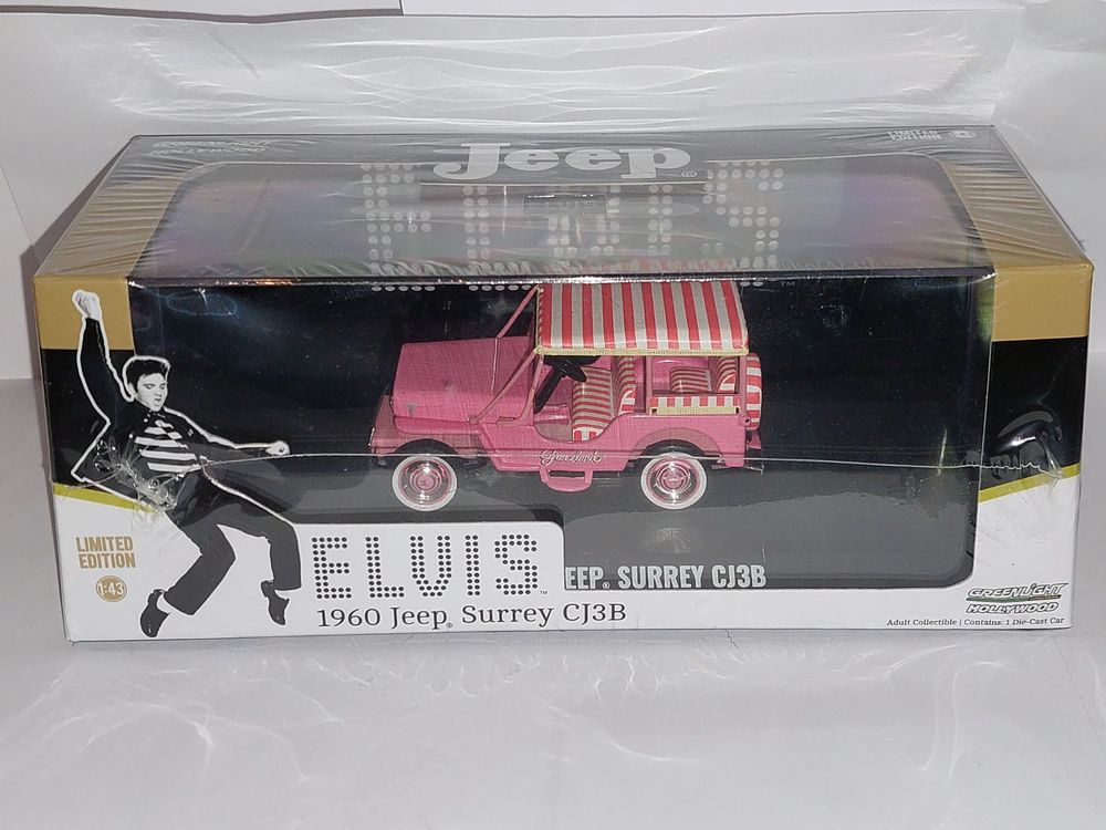 Elvis.1960 Jeep. Surrey CJ3B 1:43 Greenlicht Limited Edition (Neu und ...
