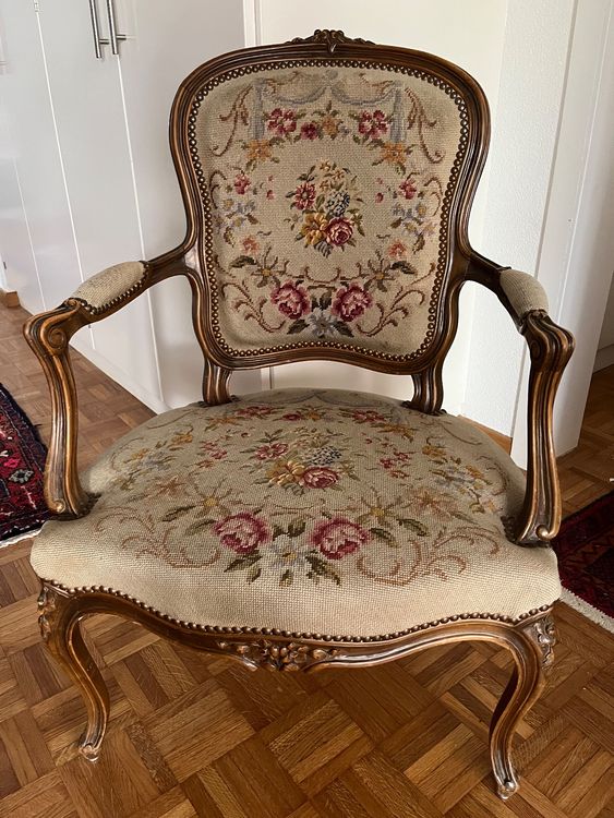 Sessel, Stuhl, Gobelin, antik, guter Zustand (Gebraucht) in Bern für CHF 68 – nur Abholung auf ...