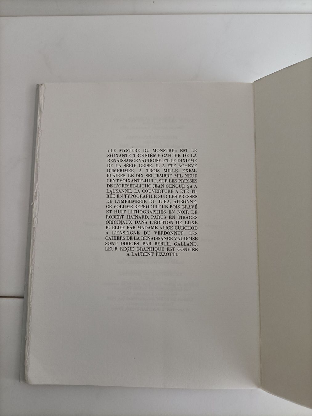 Le mystère du monstre (+ dédicace) / S. Corinna Bille / CRV (D'occasion ...