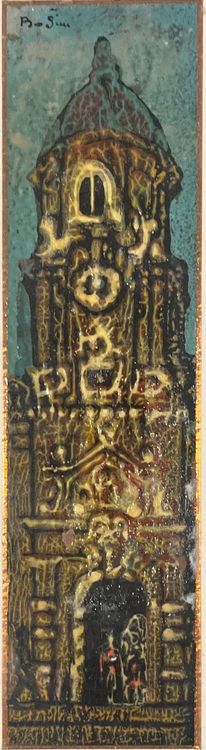 Kirchen Ansicht Gemälde Unleserlich Signiert | Kaufen auf Ricardo