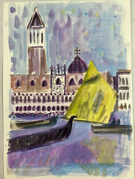 Aquarell Venedig Gondel Dogepalast handgemalt (Gebraucht) in Neuhausen am Rheinfall für CHF 1 ...