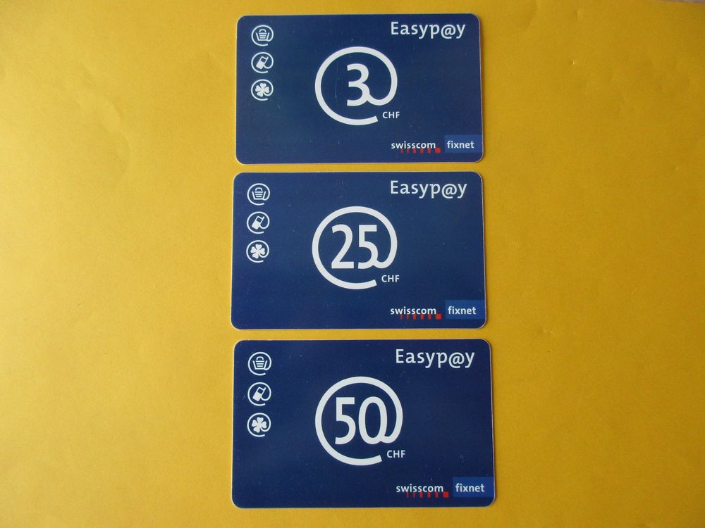 Easypay / Swisscom Fixnet / 3.- / 25.- / 50.- | Kaufen auf Ricardo