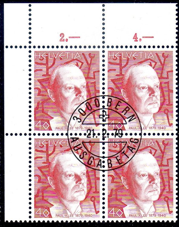 1979 PAUL KLEE 4ERBLOCK AUSGABETAG - DD342 (Gebraucht) in Losone für CHF 1 – mit Lieferung auf ...