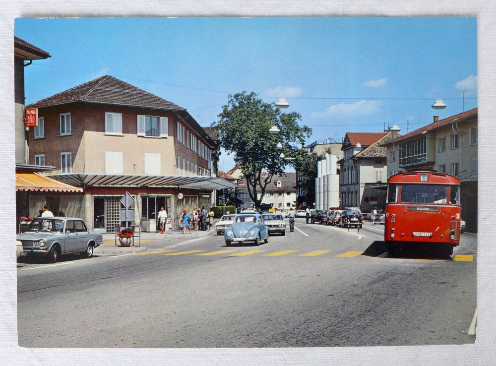 AK KREUZLINGEN TG, Hauptzoll, VW Käfer, Autobus, belebt (Gebraucht) in Wallisellen für CHF 6 ...