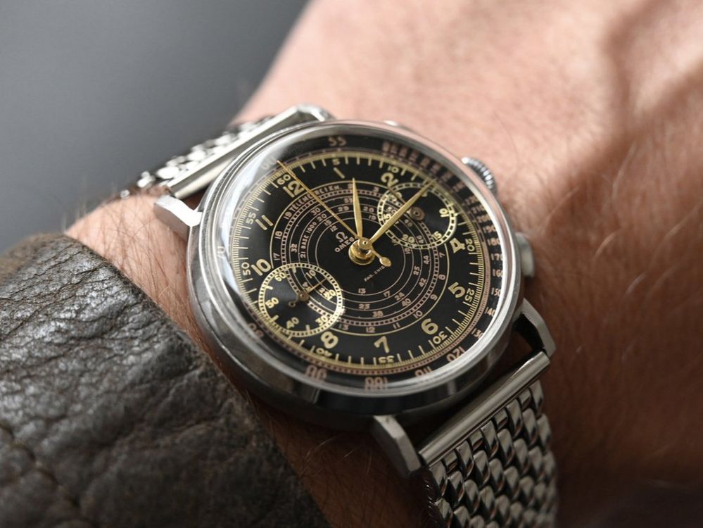 Chronograph Omega ck2393, cal.33.3, gilt dial, vintage 1944 (Gebraucht ...