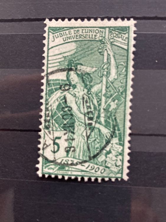 Schweiz 1900 UPU 5 Rp. Abart: Doppelprägung rechter Rand (Gebraucht) in Liestal für CHF 8 – mit ...