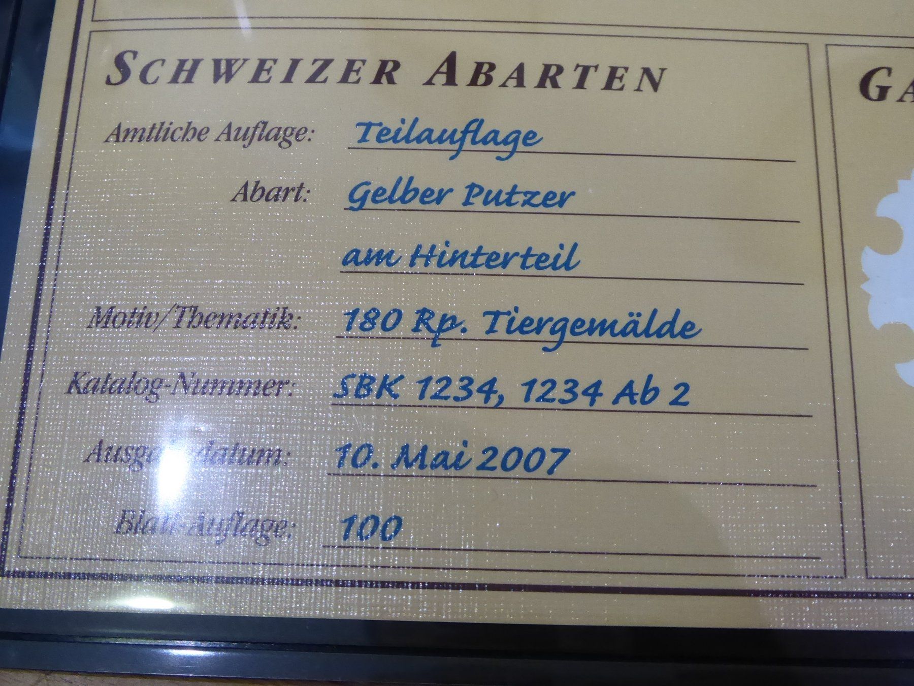 Schweizer Abarten - Gelber Putzer (Gebraucht) in Rothrist für CHF 22 ...