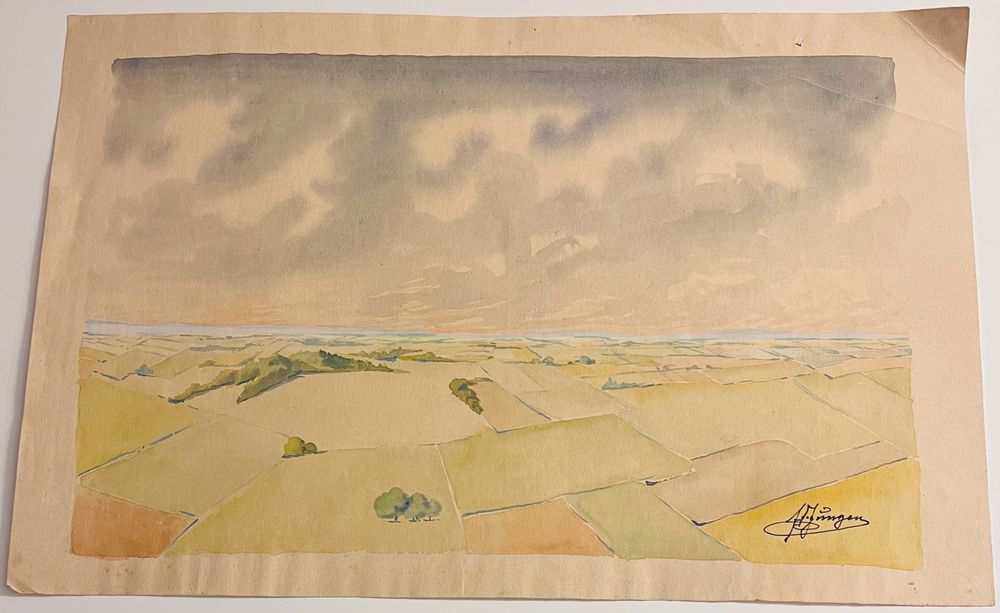 Alte Landschaft Aquarell Unleserlich Signiert | Kaufen auf Ricardo