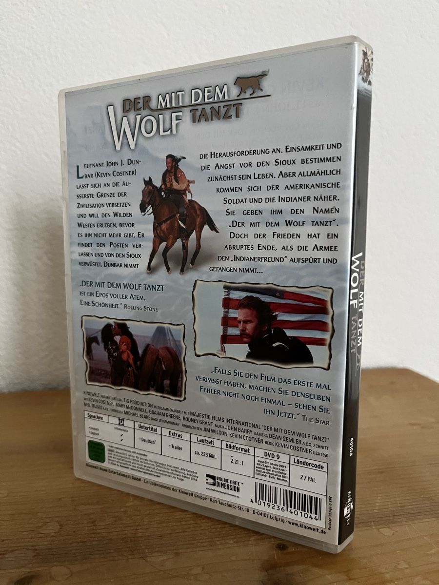 Der mit dem Wolf tanzt DVD - Klassiker mit Kevin Costner (Gebraucht) in ...