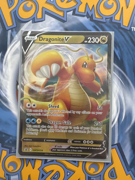 Dragonite V 230PS Pokémon Karte SWSH154 Full Art selten (Neu und originalverpackt) in Brig für ...