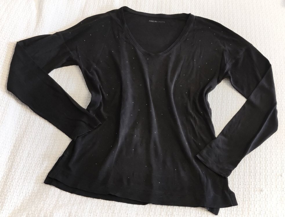 MARC CAIN herziges Shirt Pulli Bluse Glitzersteine Gr.N2/36 (Gebraucht ...